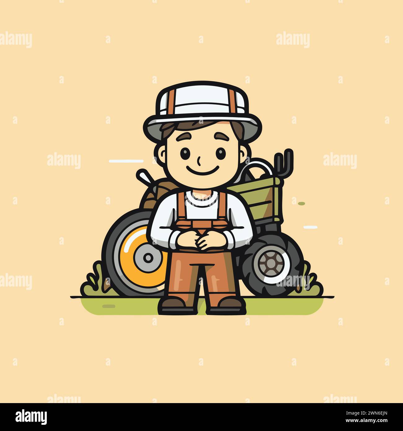 Tractor character cartoon illustration Stock Vector Images - Alamy