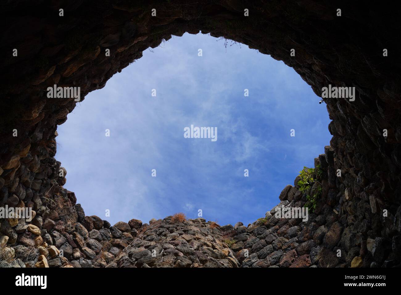 BARUMINI, ITALY -19 OCT 2023- View of Su Nuraxi di Barumini in Sardinia ...