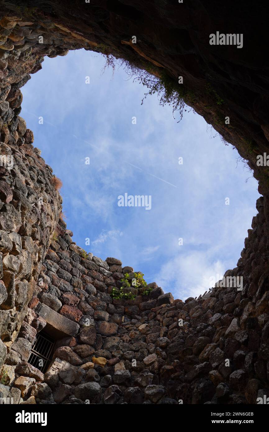 BARUMINI, ITALY -19 OCT 2023- View of Su Nuraxi di Barumini in Sardinia ...