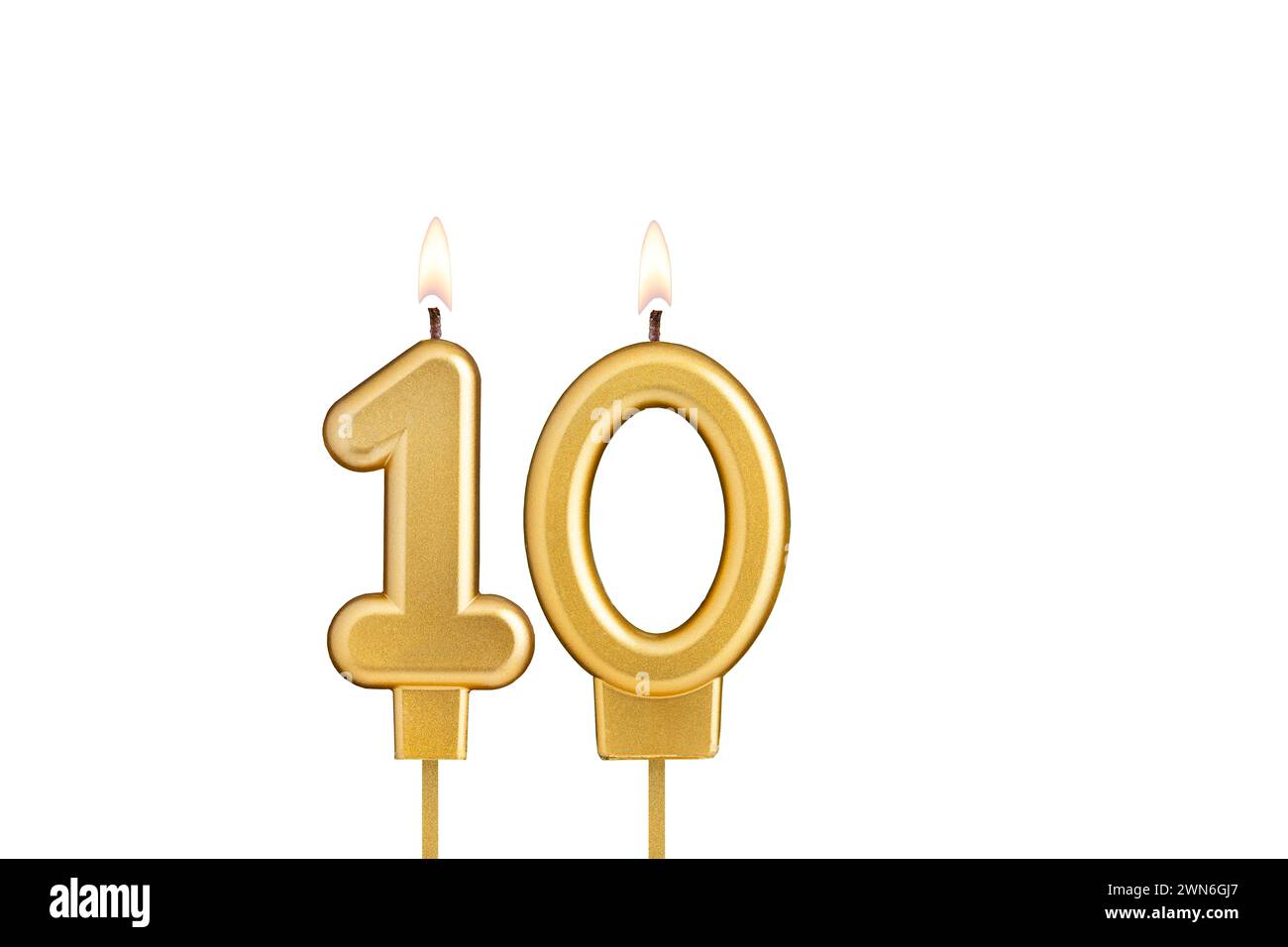 Birthday candle number 10 on white background Stock Photo - Alamy