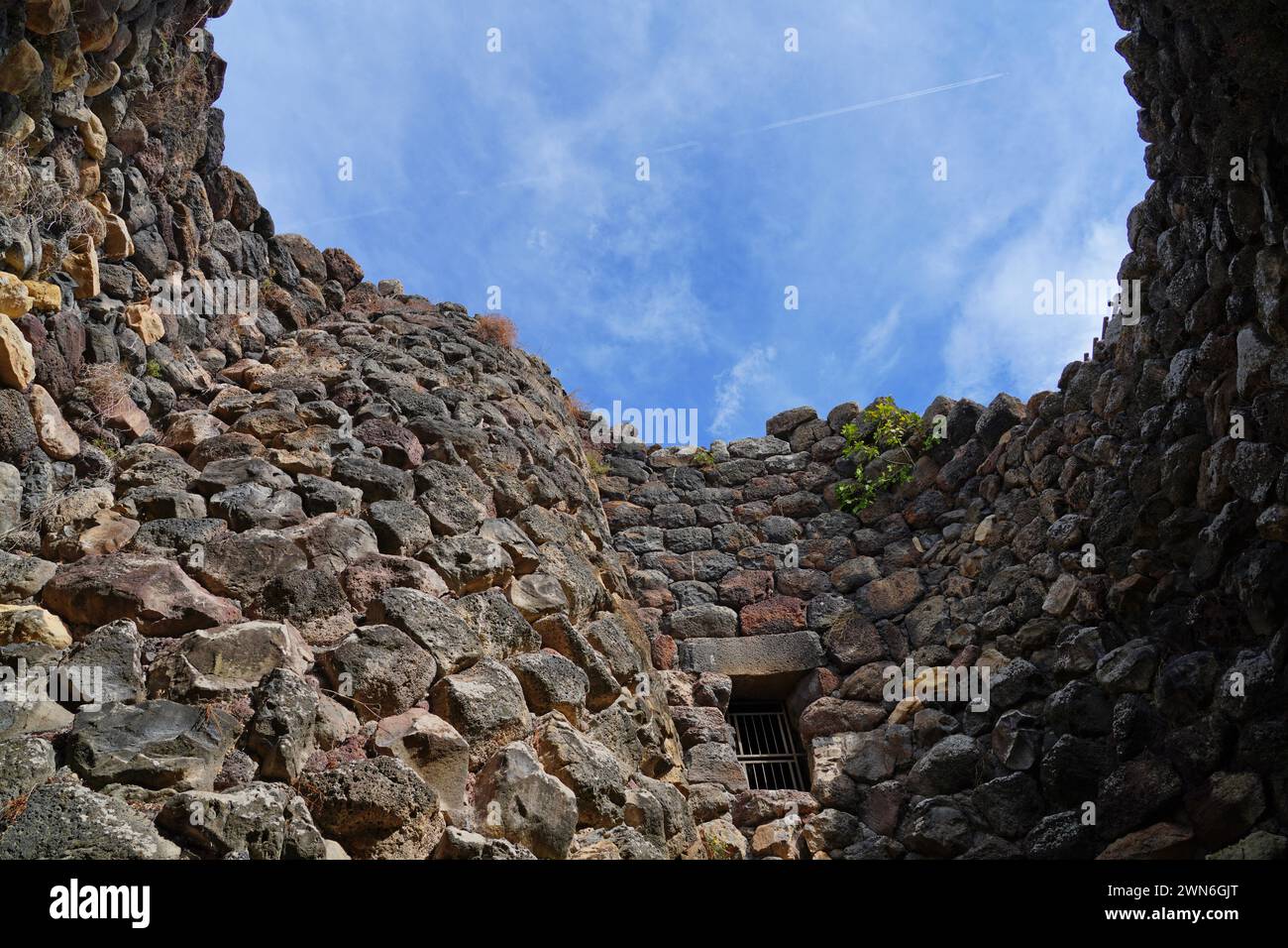 BARUMINI, ITALY -19 OCT 2023- View of Su Nuraxi di Barumini in Sardinia ...