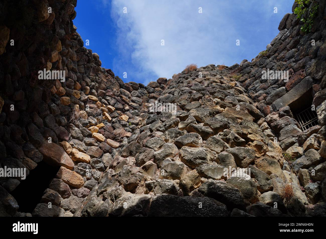 BARUMINI, ITALY -19 OCT 2023- View of Su Nuraxi di Barumini in Sardinia ...