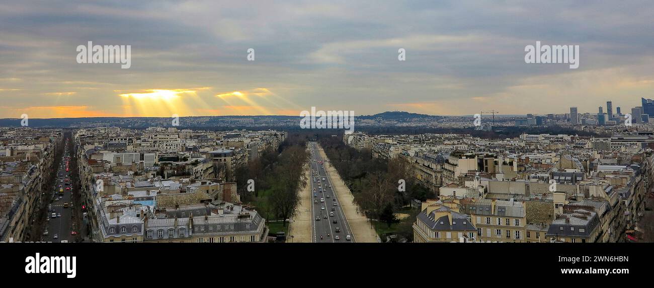 Paris, France - feb 21 - 2013 - aerial view of Paris, France from ...