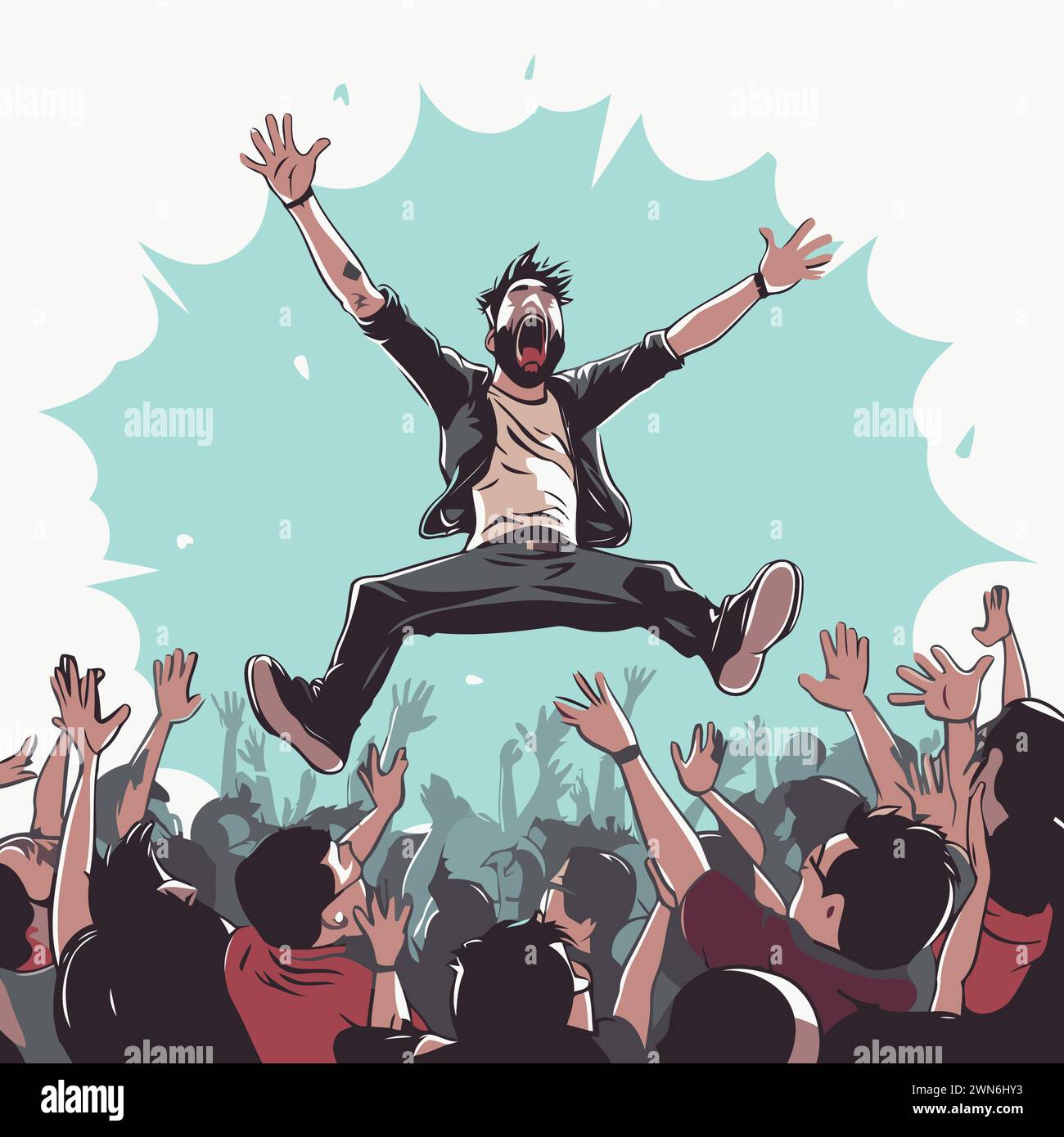 Disco concert crowd Stock Vector Images - Alamy