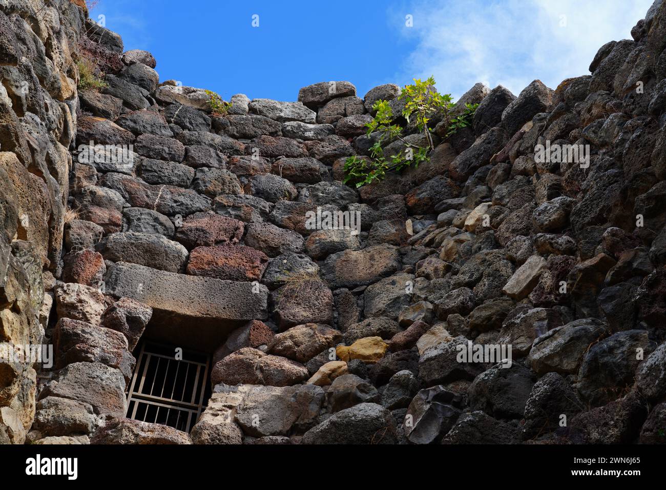 BARUMINI, ITALY -19 OCT 2023- View of Su Nuraxi di Barumini in Sardinia ...