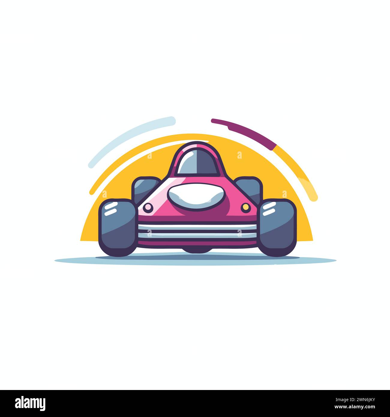 Race car icon. Vector illustration in flat style. Isolated on white ...