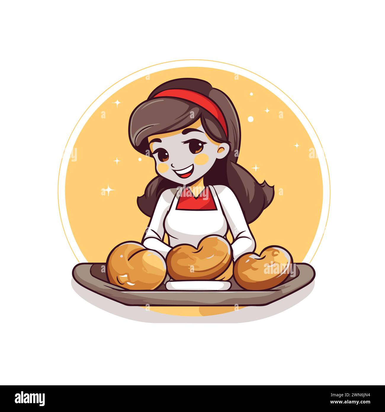 Little baker with bread cartoon hi-res stock photography and images - Alamy