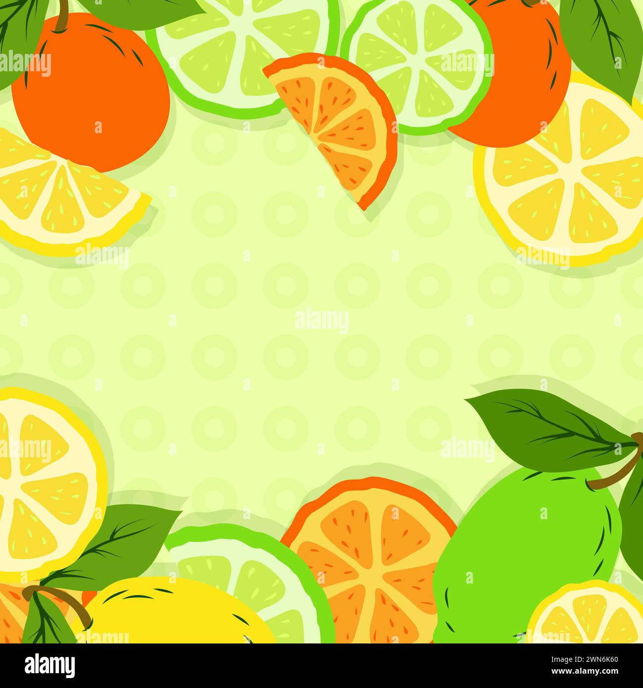 Tropical Leaves, Lemons,oranges, limes pattern with tropic fruits. Hand ...