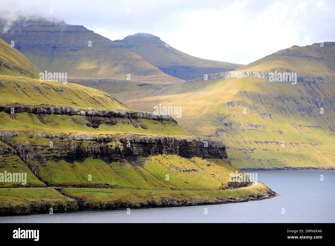 Panoramic view of the beautiful scenery of the Faroe islands Stock ...