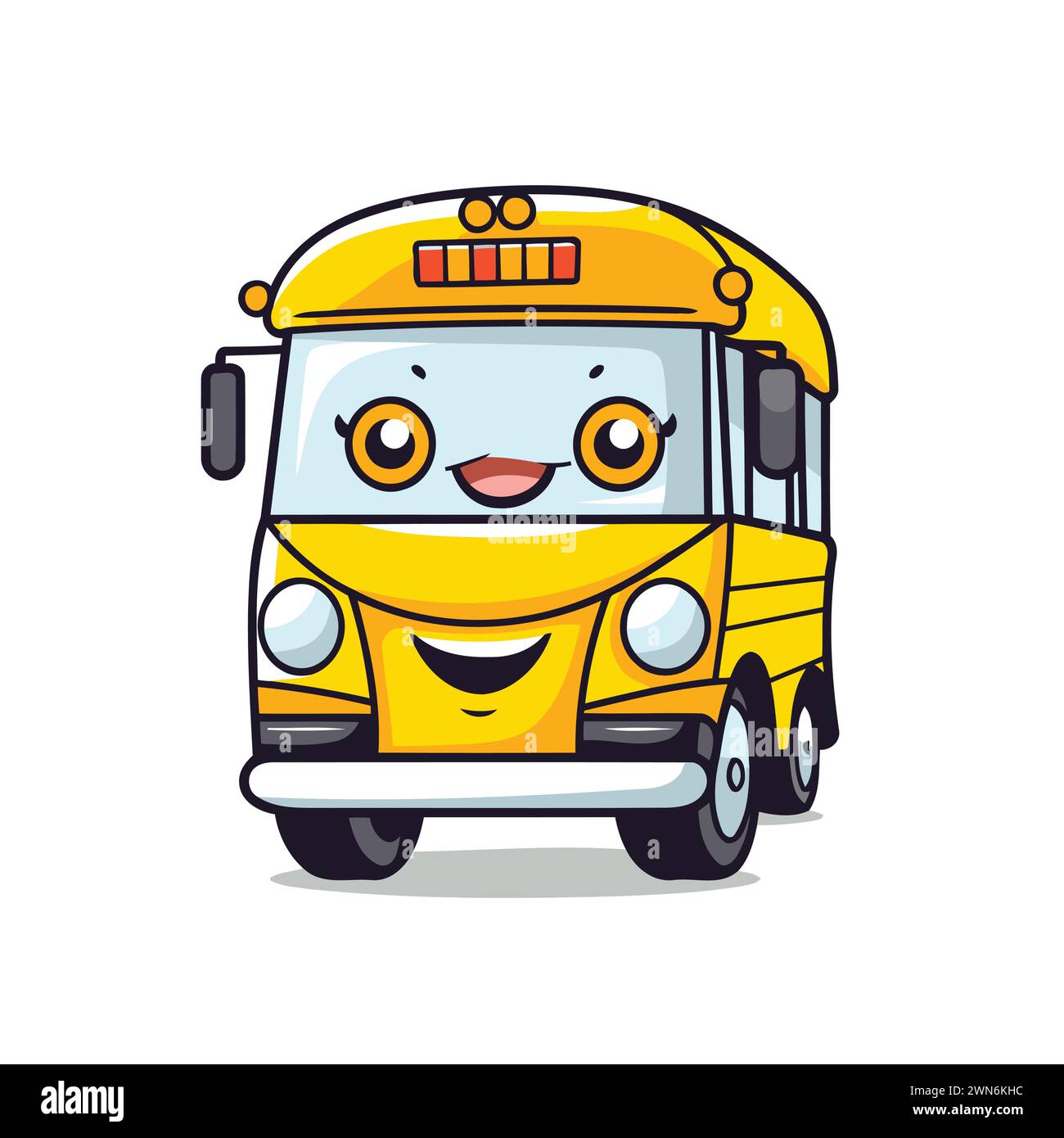 School bus character cartoon style vector illustration isolated on ...