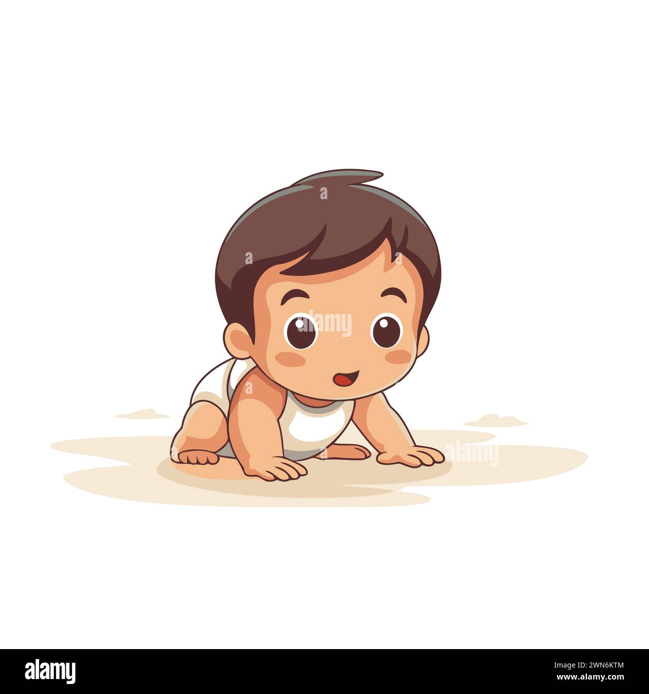 Baby boy crawling cartoon hi-res stock photography and images - Alamy
