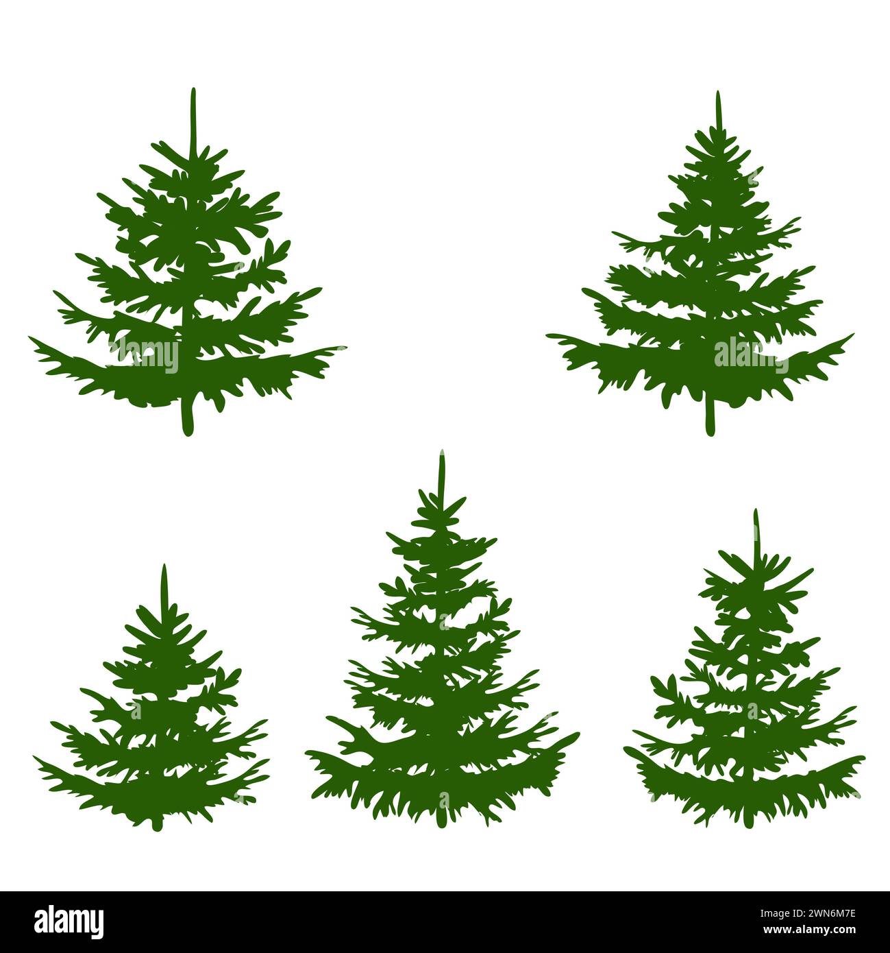 Silhouette of coniferous trees Cut Out Stock Images & Pictures - Alamy