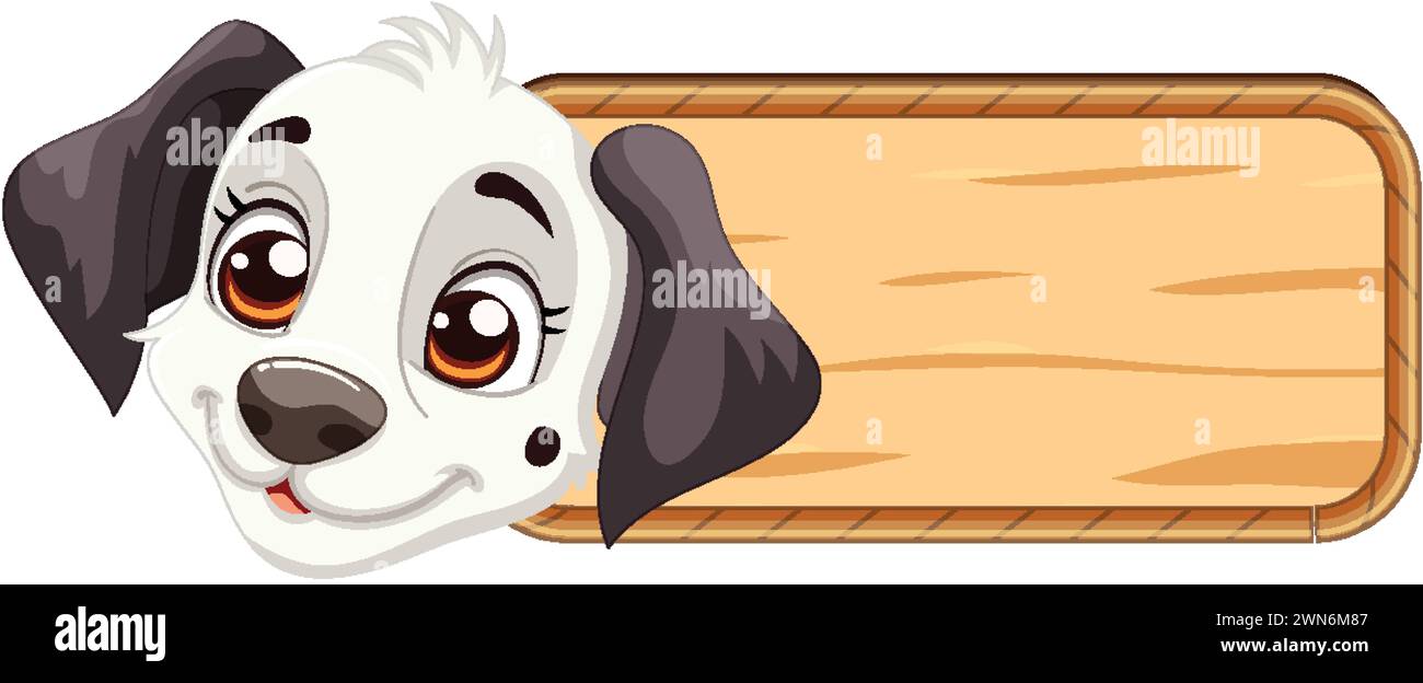 Cartoon dog beside an empty wooden sign Stock Vector Image & Art - Alamy