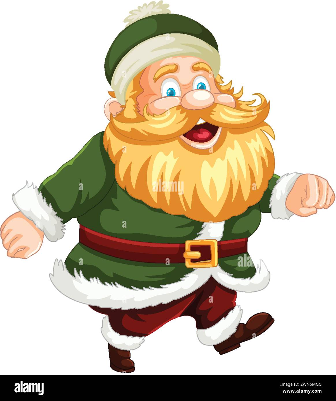 Cartoon Santa Claus in festive holiday attire Stock Vector Image & Art ...
