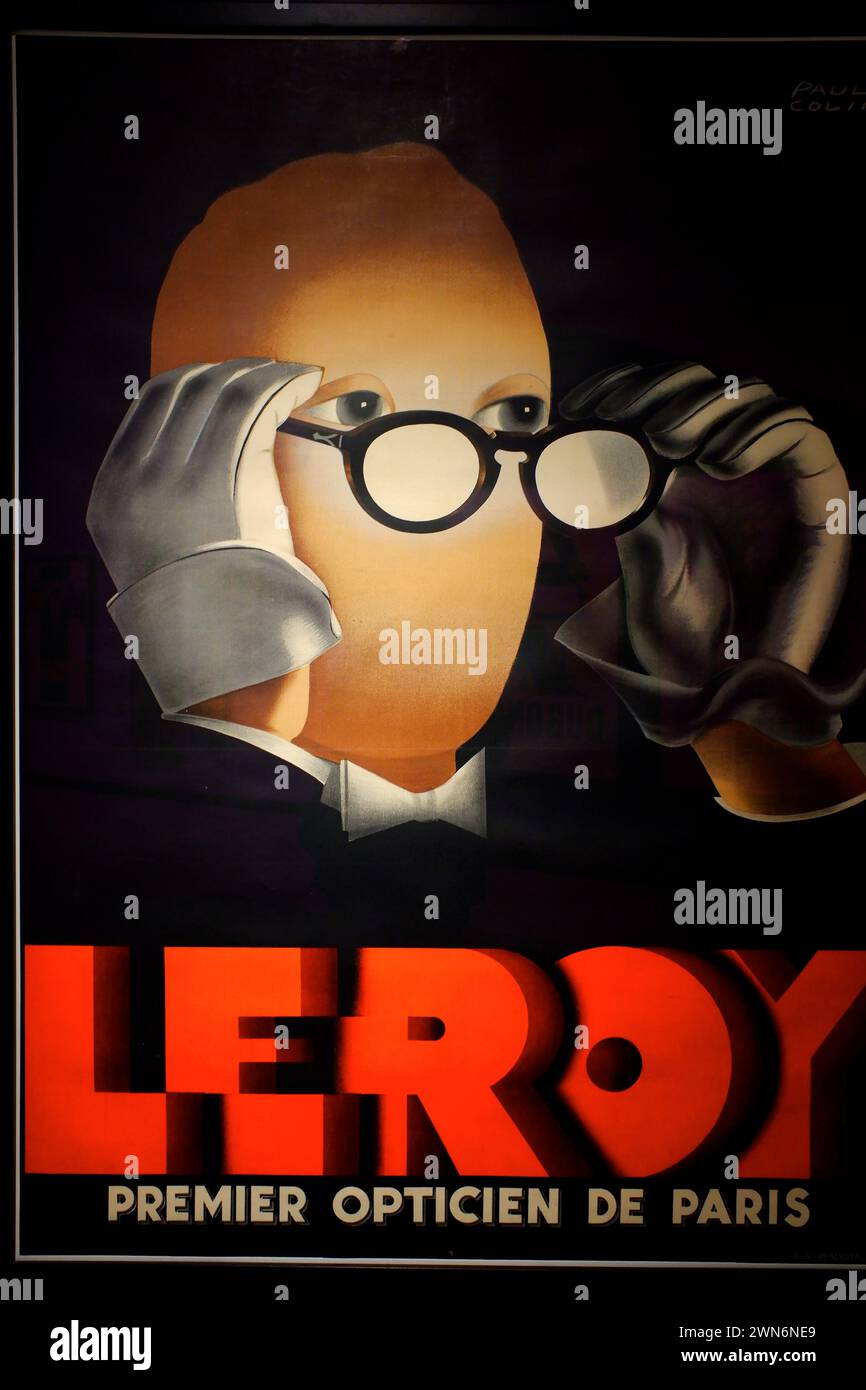 The poster of Leroy-Premier Optician of Paris. A 1938 French eyeglasses ...