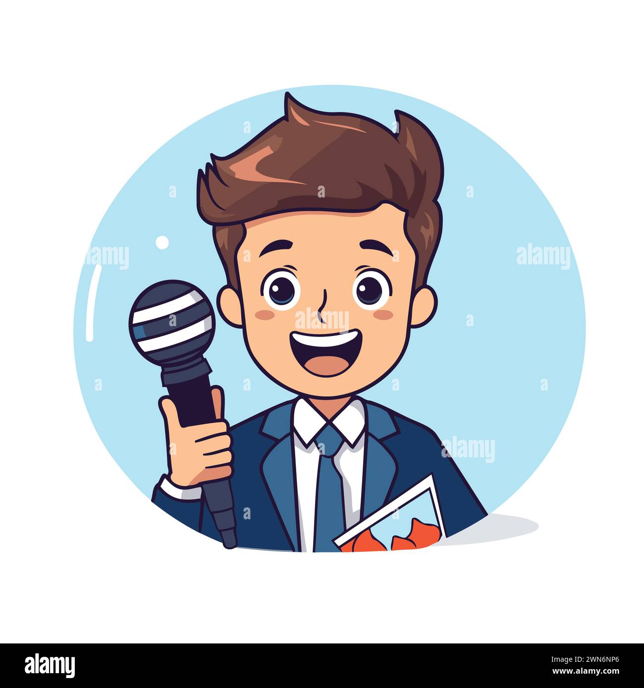 Interview by journalists Stock Vector Images - Alamy