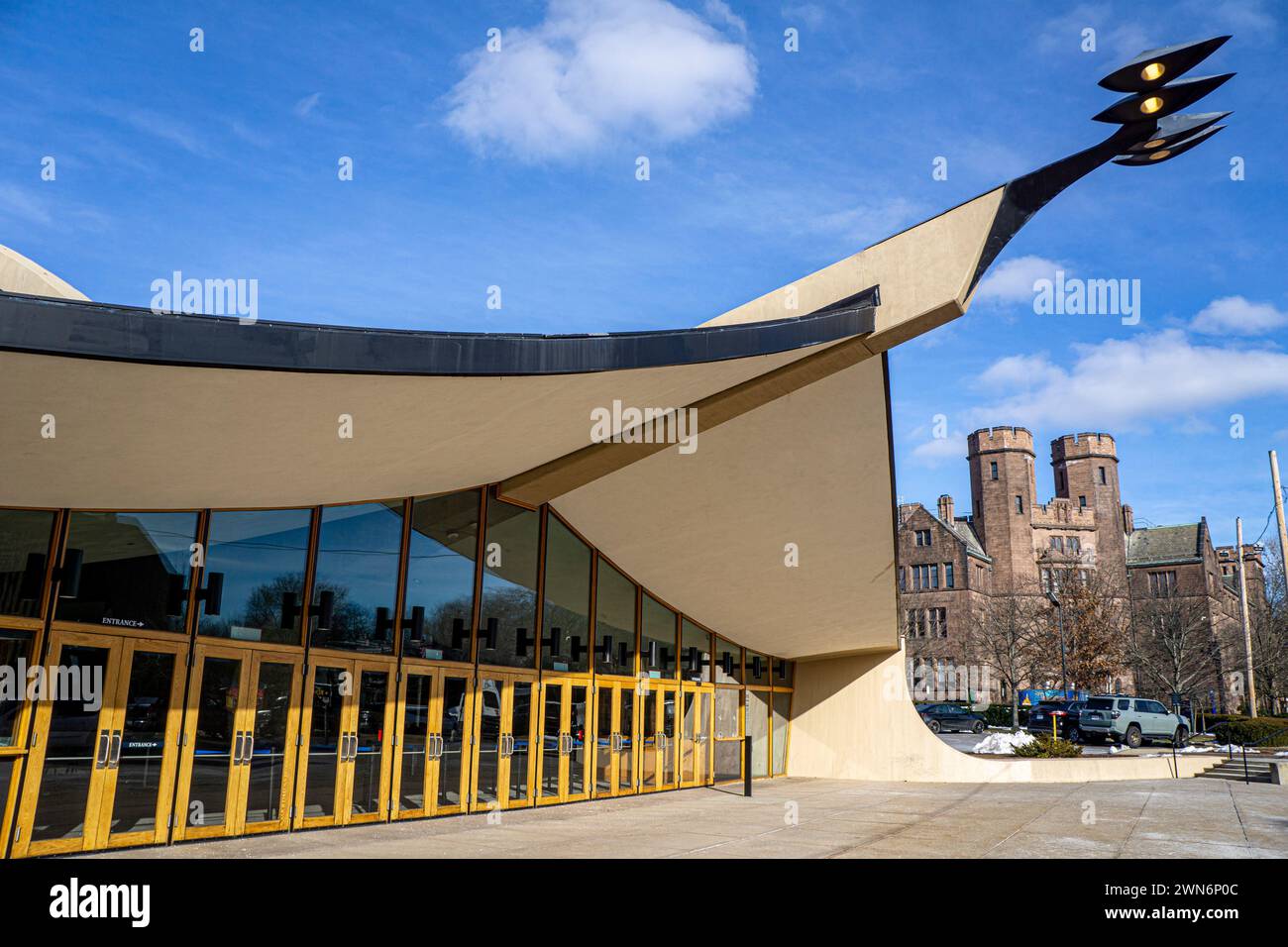 Ingalls Rink, exterior view, Yale University, New Haven, Connecticut ...