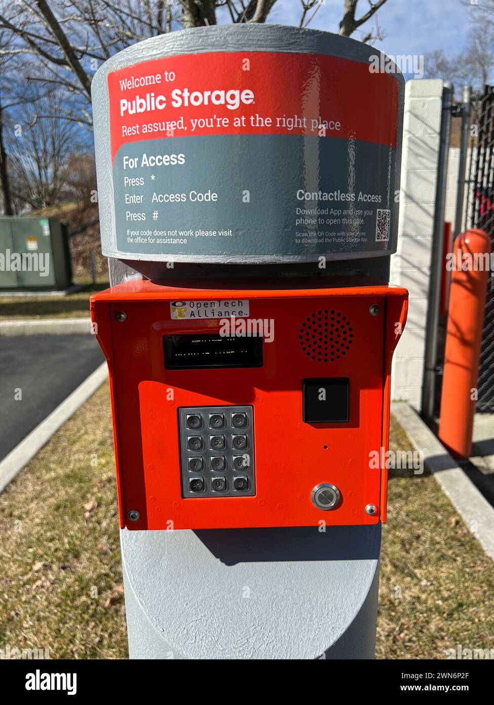 Security access keypad at public self storage facility Stock Photo - Alamy