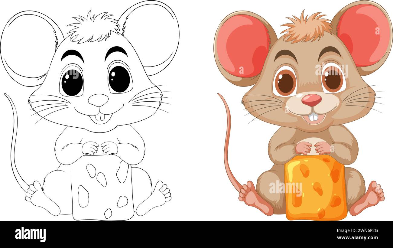 Two mice drawing Stock Vector Images - Alamy