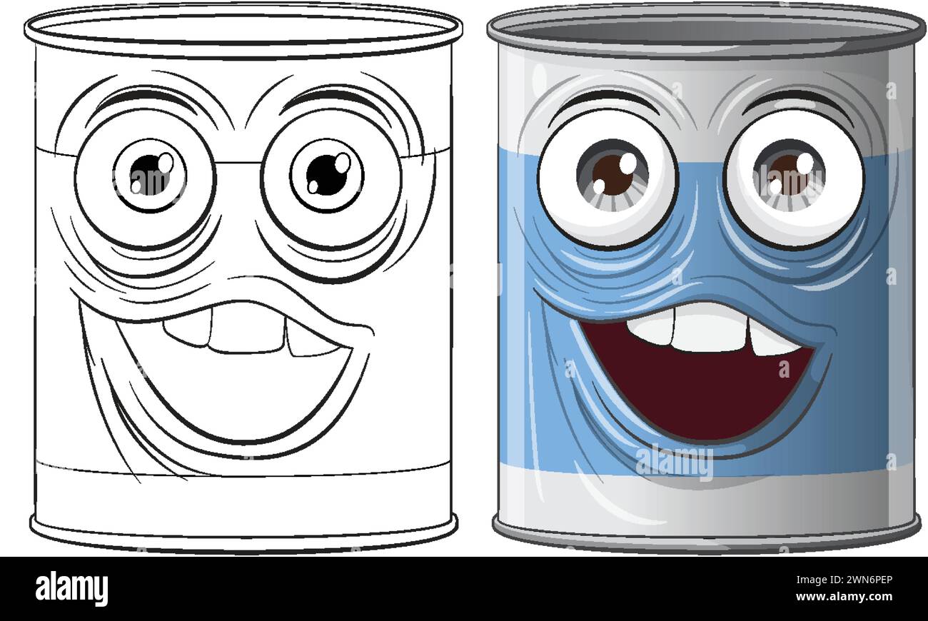 Two animated cans with expressive faces Stock Vector Image & Art - Alamy