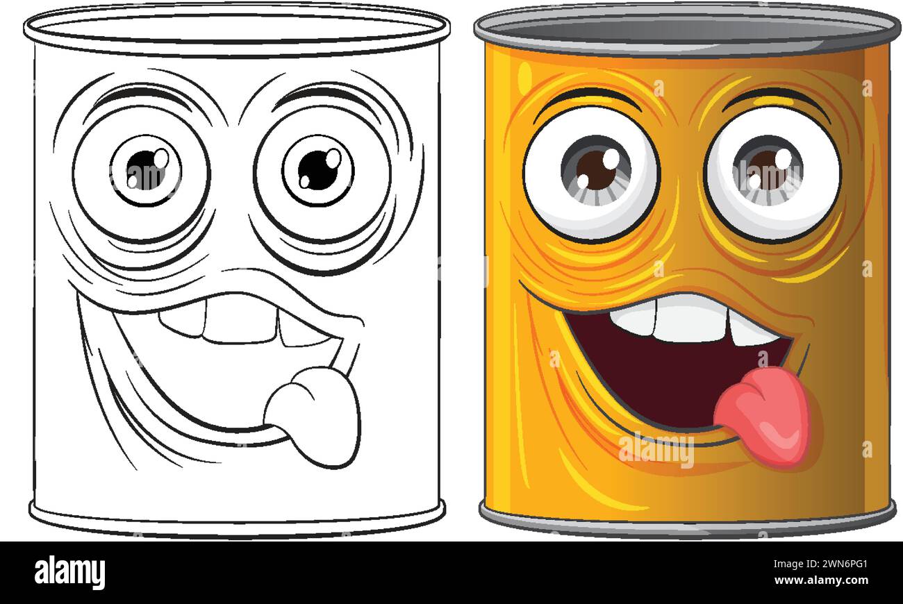 Colorful vector illustration of animated tin cans Stock Vector Image ...