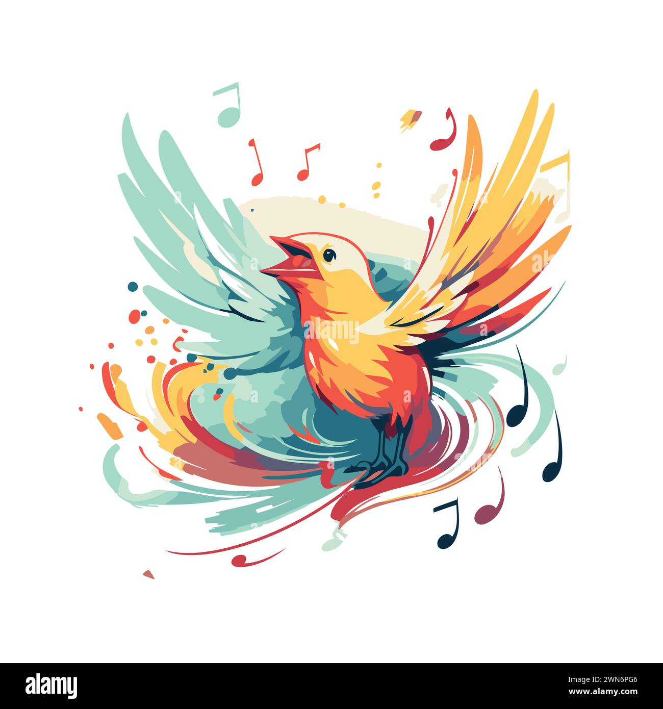 Songbird singing Stock Vector Images - Alamy
