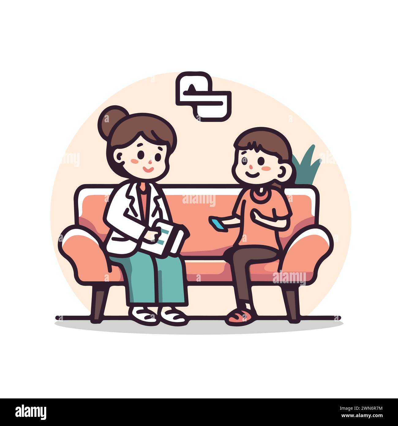 Patient sofa doctor Stock Vector Images - Alamy