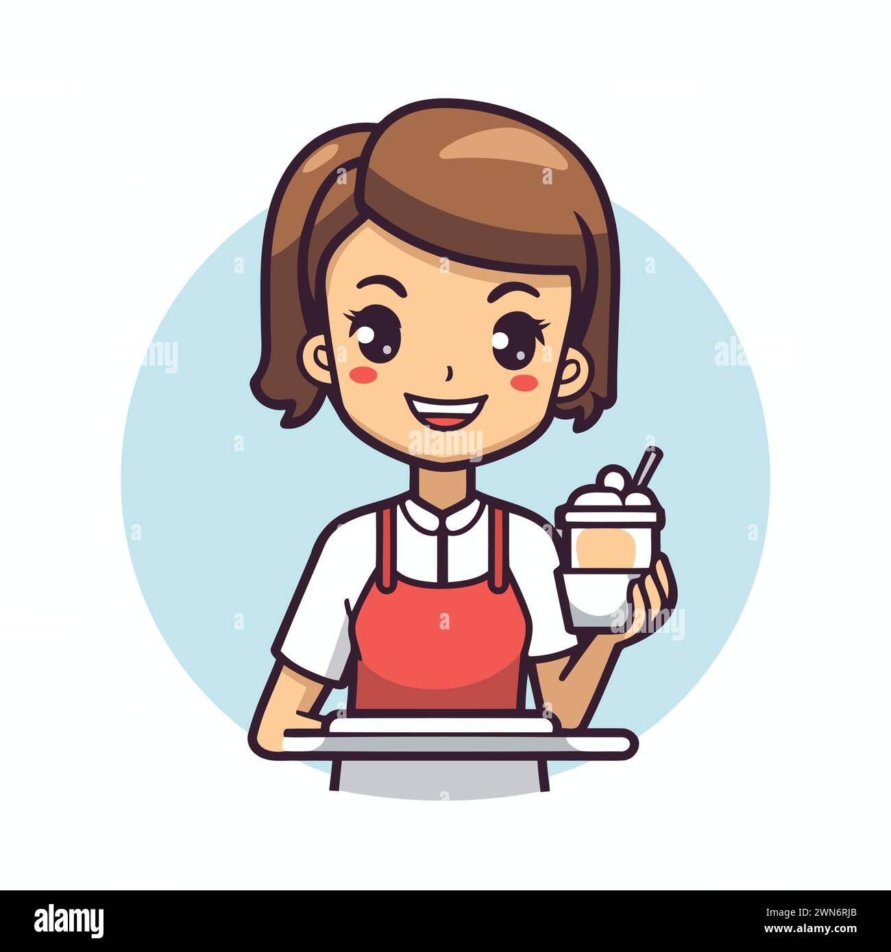 Cartoon waitress Cut Out Stock Images & Pictures - Alamy