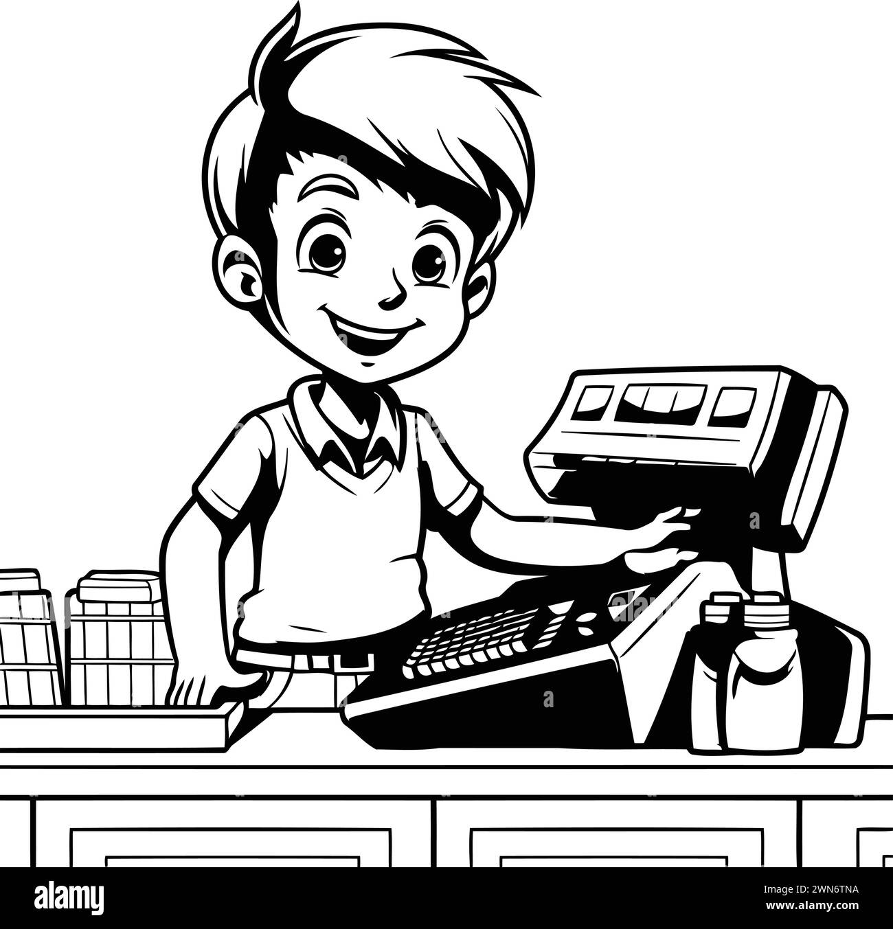 Computer games drawing illustration Stock Vector Images - Alamy