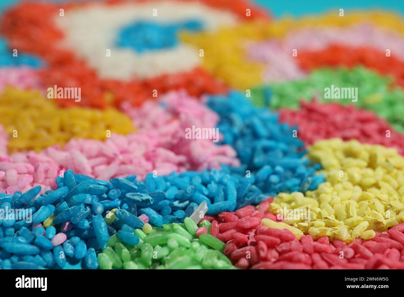 Diwali celebration. Colorful rangoli as background, closeup Stock Photo ...