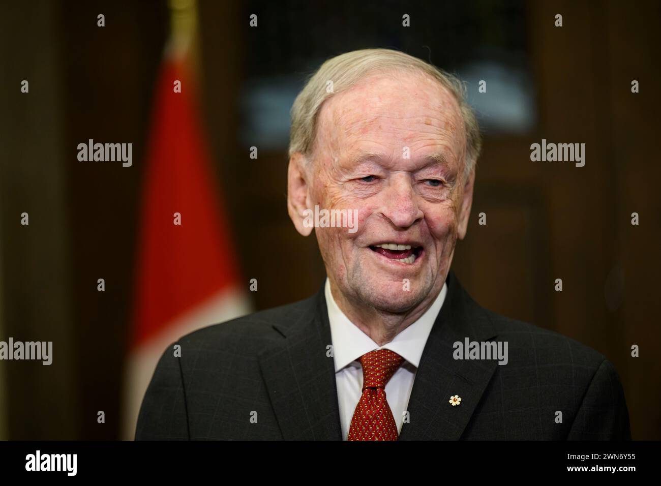 Ottawa, Can. 29th Feb, 2024. Former prime minister Jean Chretien speaks ...