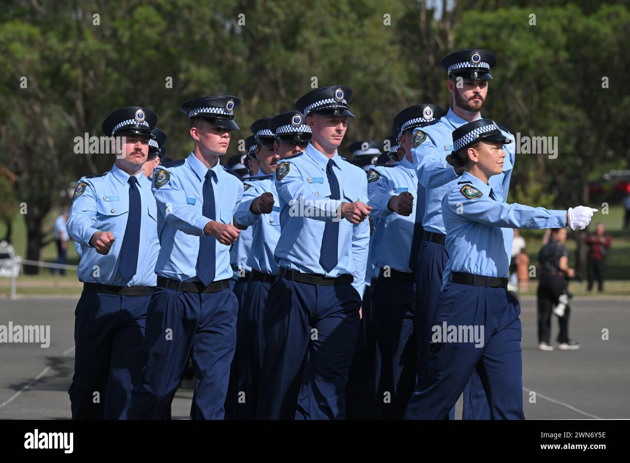 Goulburn, Australia. 01st Mar, 2024. NSW Police cadets march during a ...