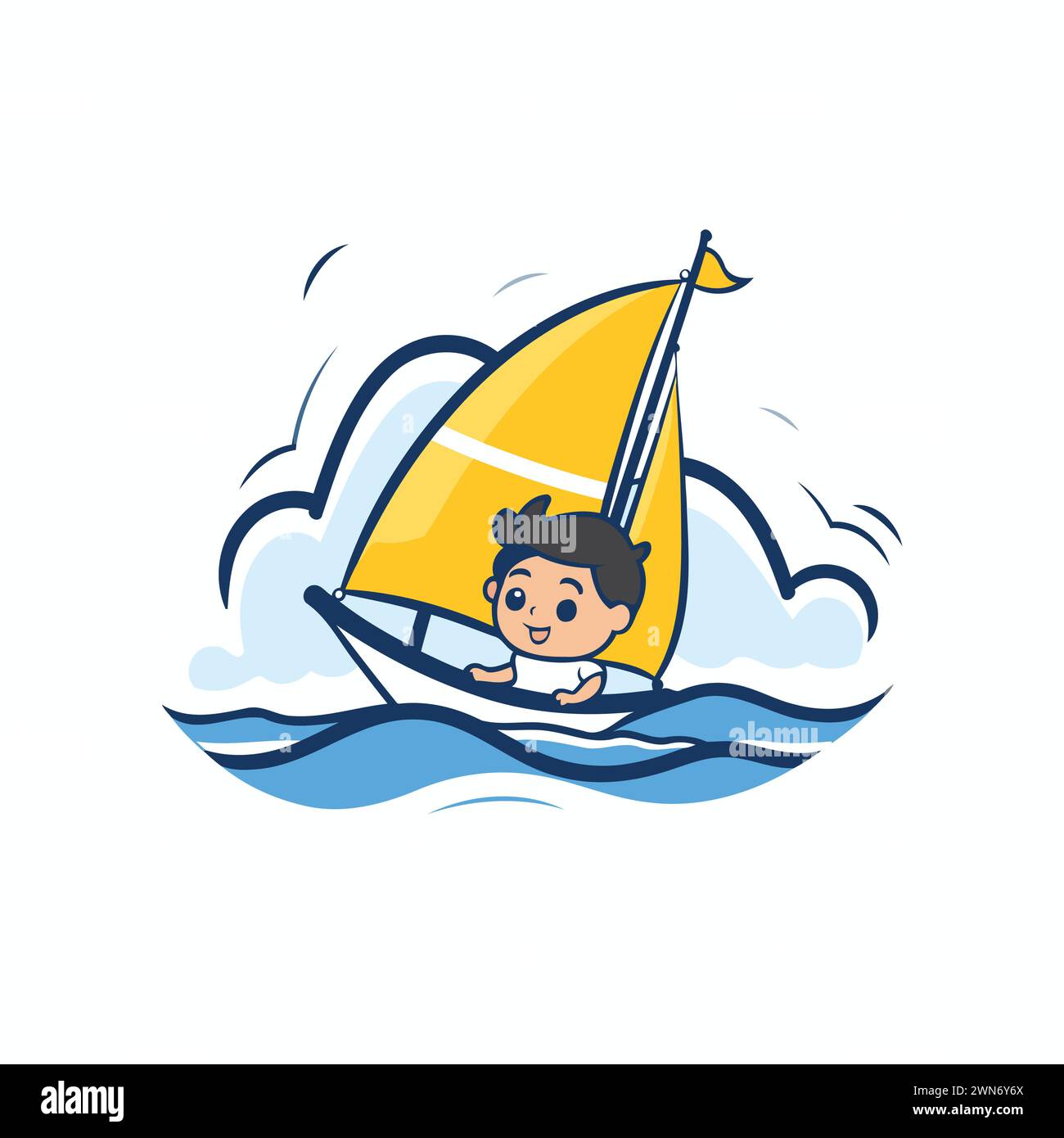 Sailboat cartoon Cut Out Stock Images & Pictures - Alamy