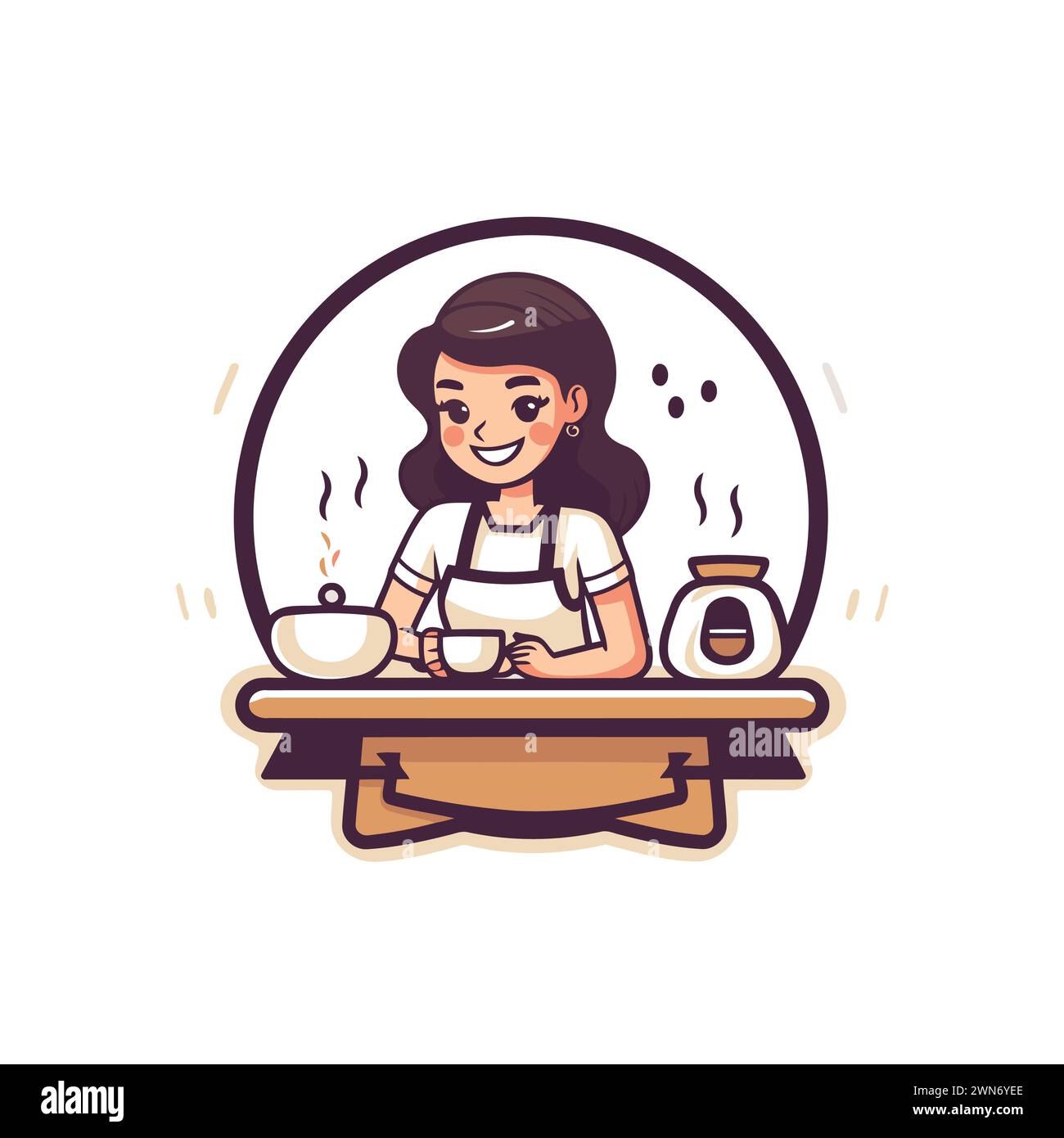 Woman serving Stock Vector Images - Alamy