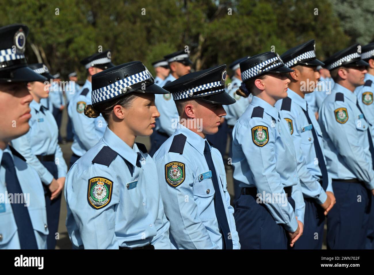 Goulburn, Australia. 01st Mar, 2024. NSW Police cadets stand to ...
