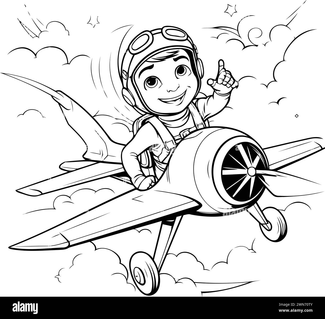 Airplane coloring Cut Out Stock Images & Pictures - Alamy