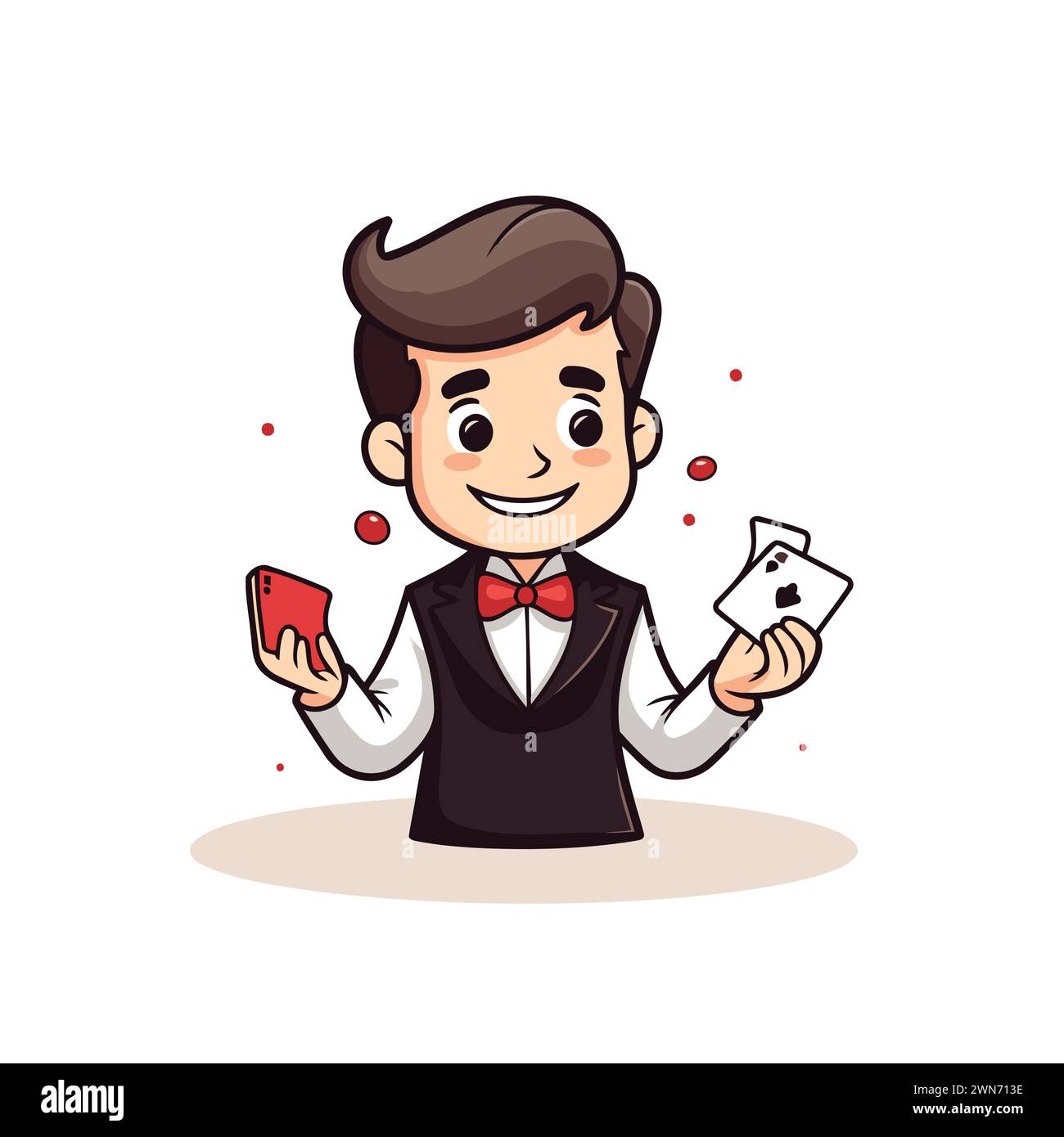 Cartoon illustration man playing cards Stock Vector Images - Alamy