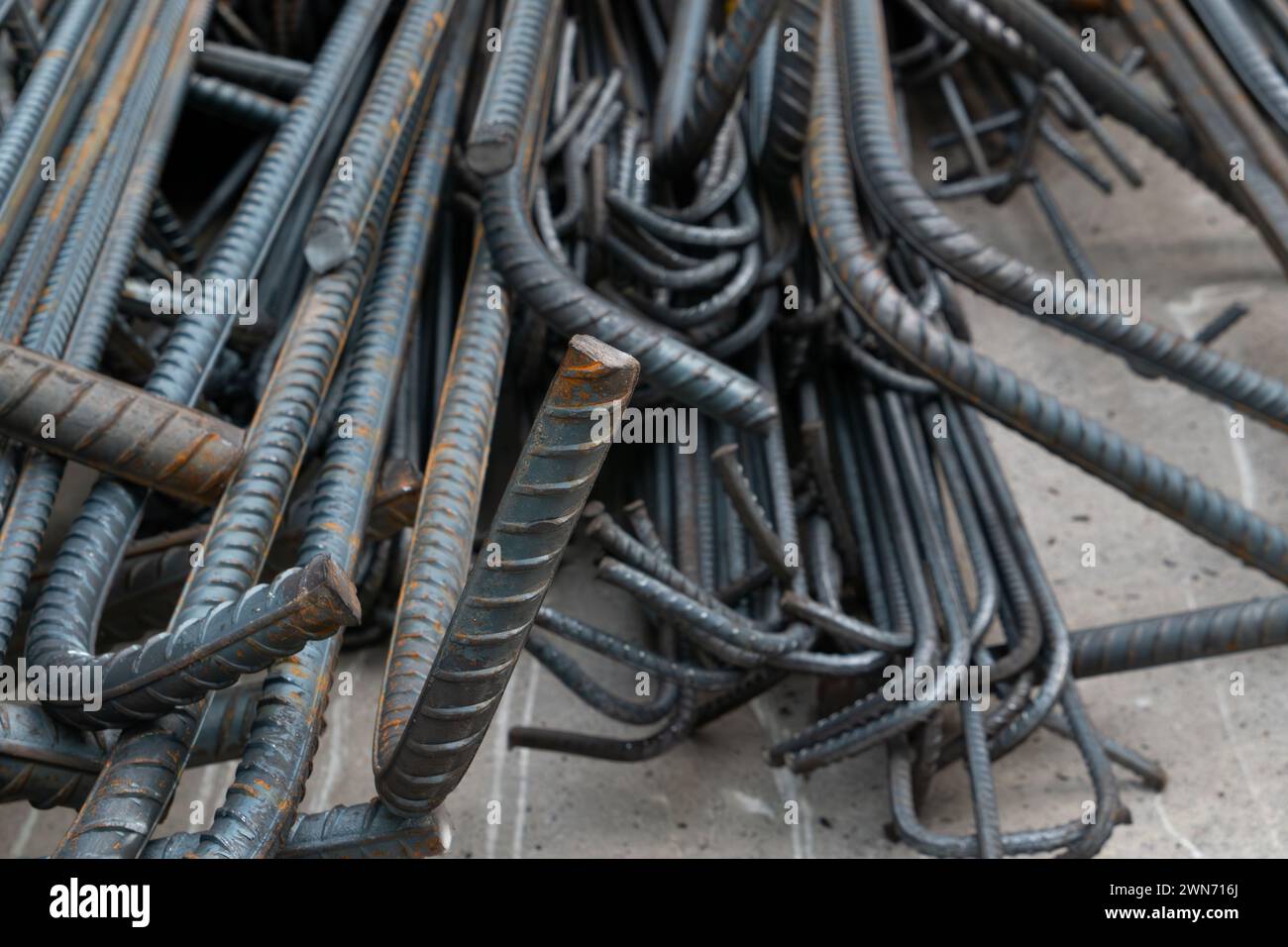 deformed bars on the floor at horizontal composition Stock Photo - Alamy