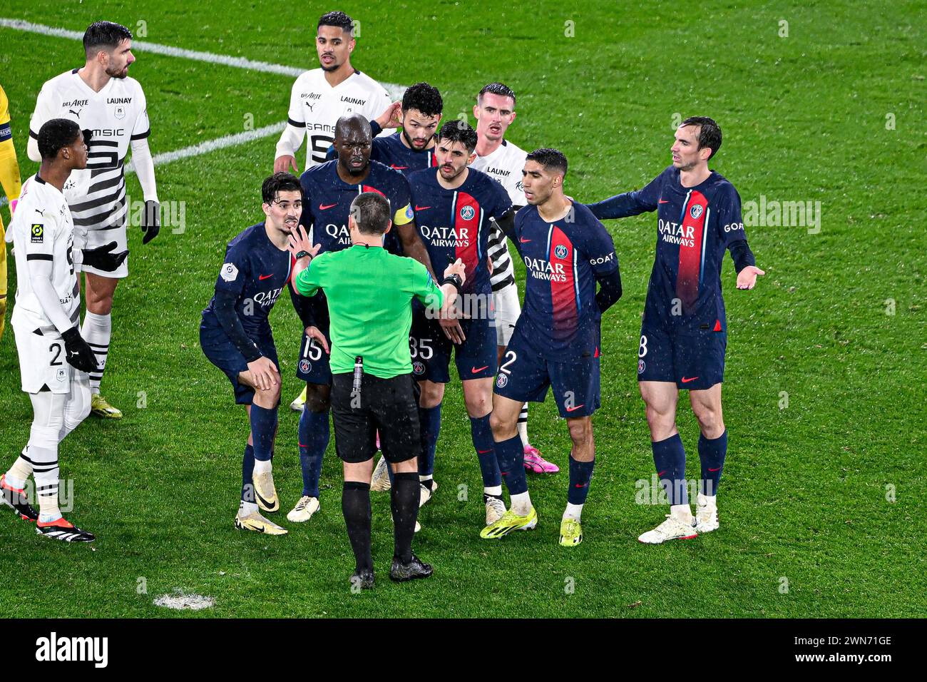 Paris, France. 25th Feb, 2024. Danilo Pereira Goncalo Ramos Lucas Beeraldo and Achraf Hakimi ...