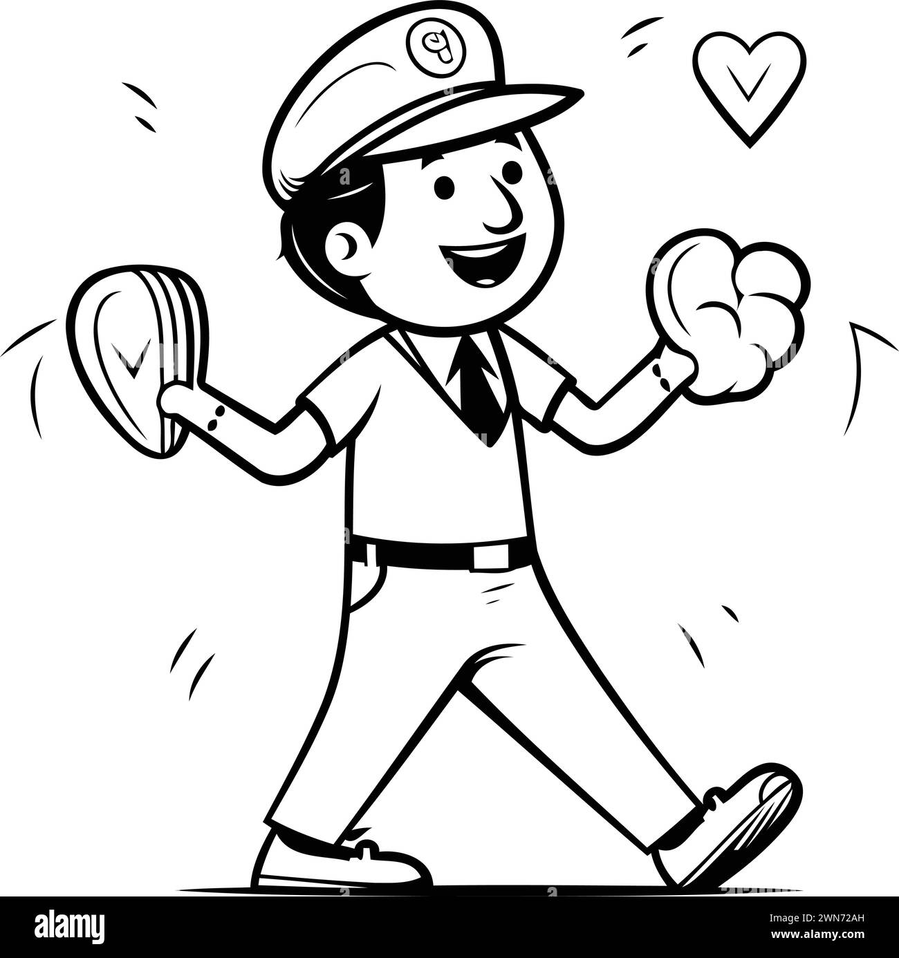 Delivery man clipart Black and White Stock Photos & Images - Alamy