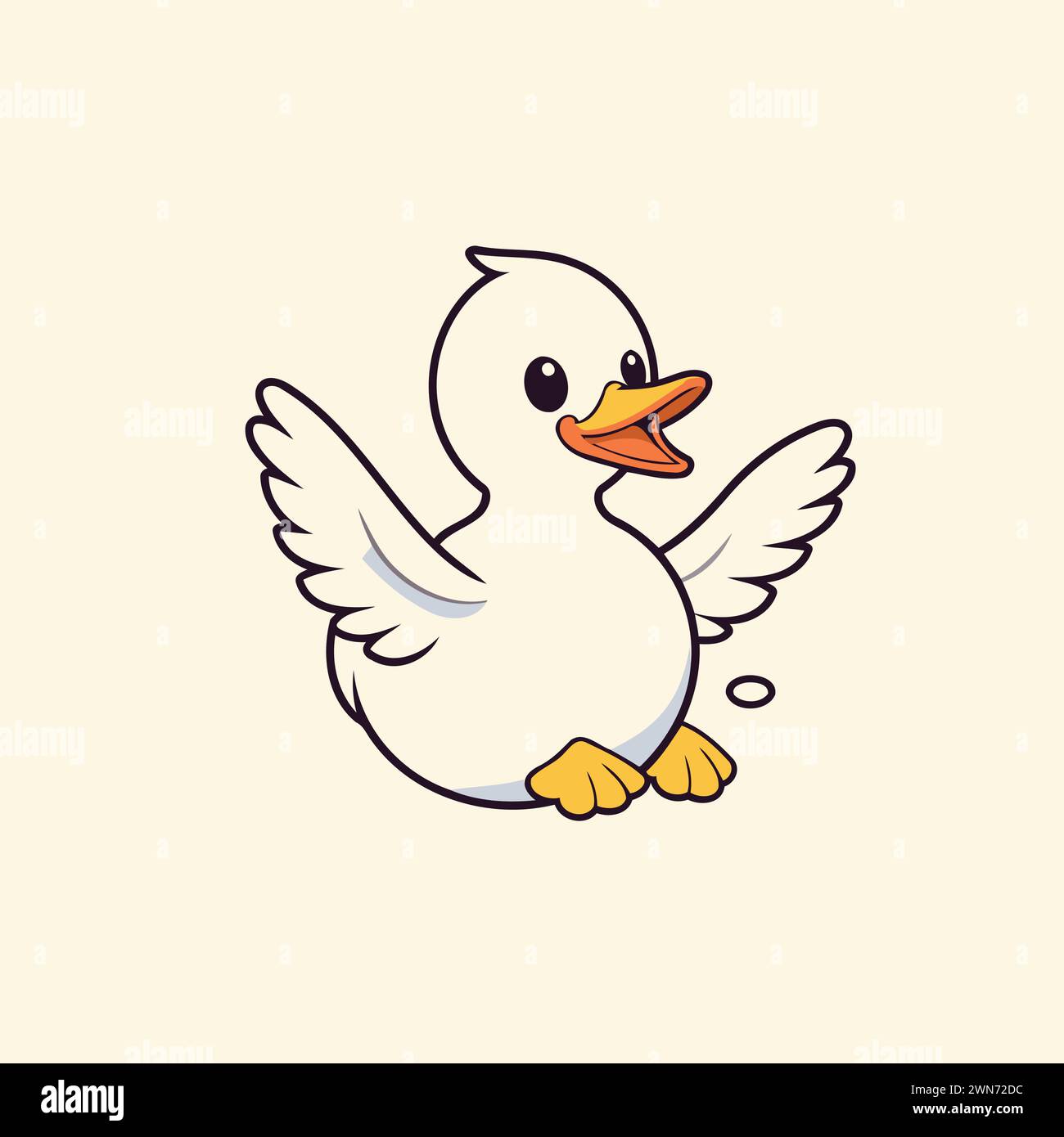 Duck cartoon icon. Cute vector illustration isolated on white ...