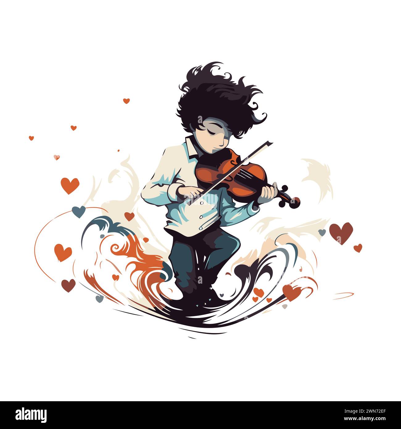 Young woman playing a violin Stock Vector Images - Alamy