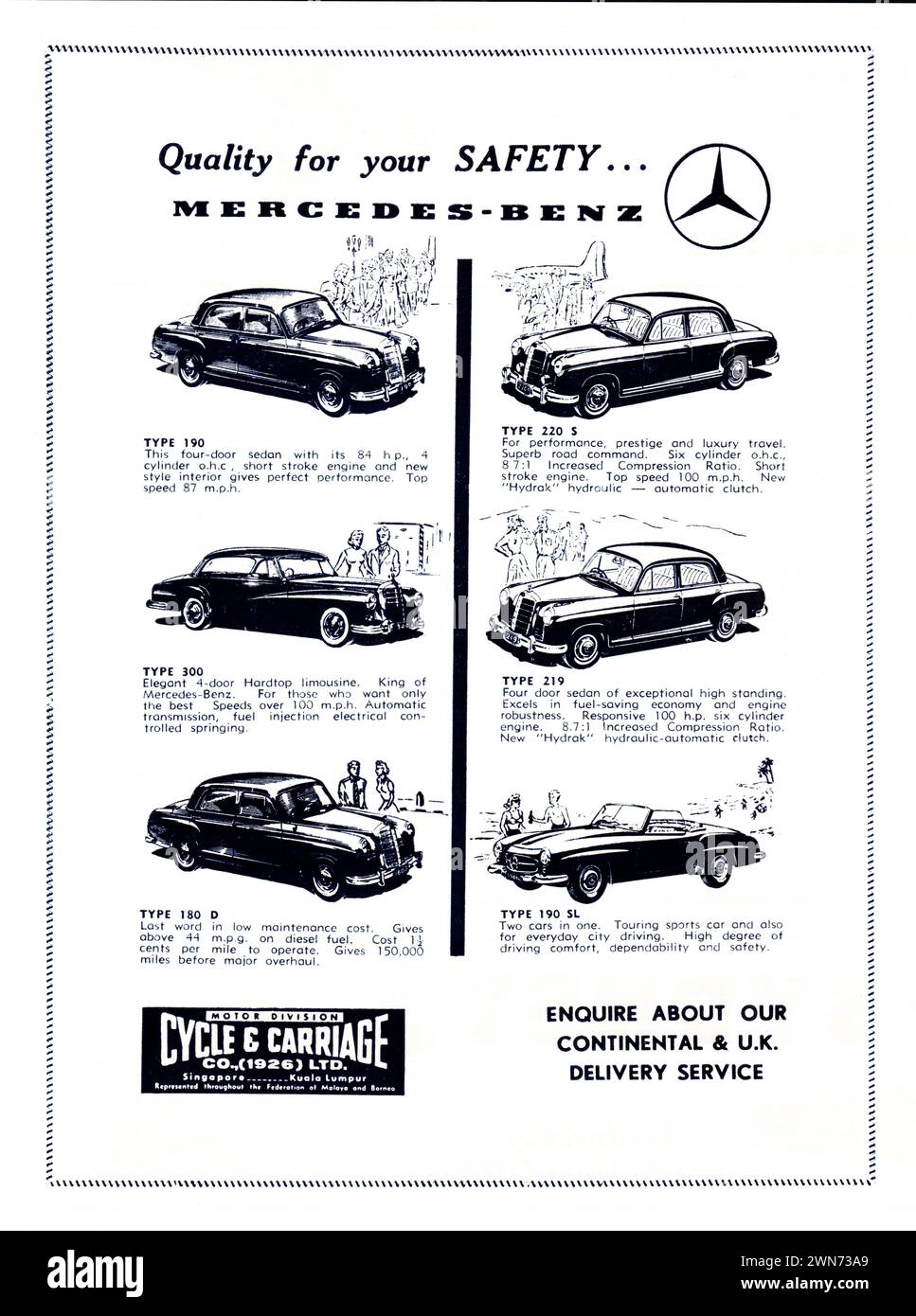 Mercedes benz 300 sl advertisement hi-res stock photography and images ...