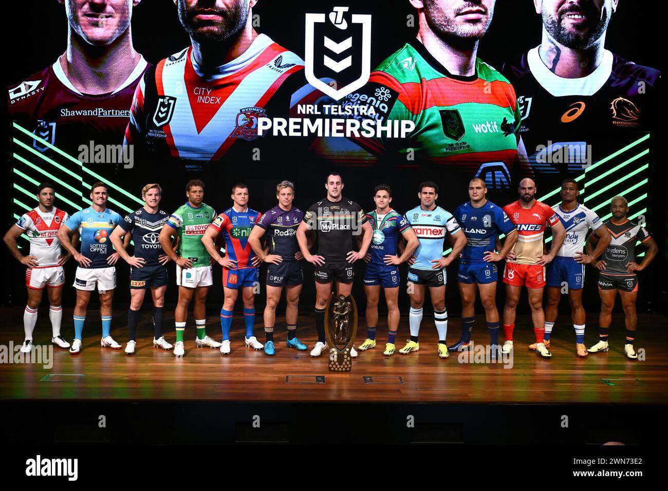 Sydney, Australia. 01st Mar, 2024. Players representing the 13 NRL ...