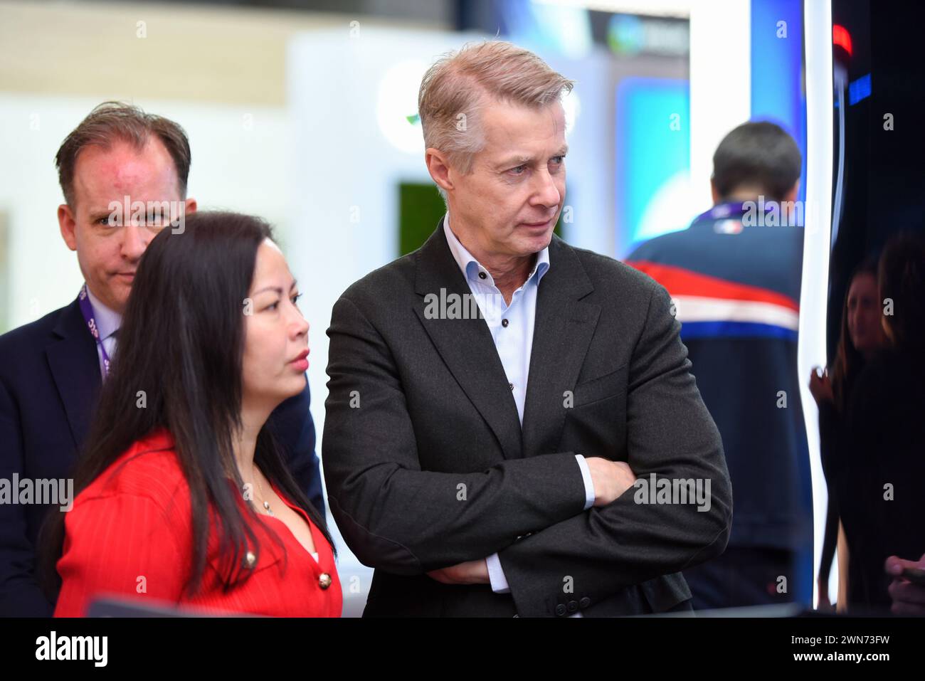 Barcelona, Spain. 29th Feb, 2024. GSMA General Director Mats Granryd ...