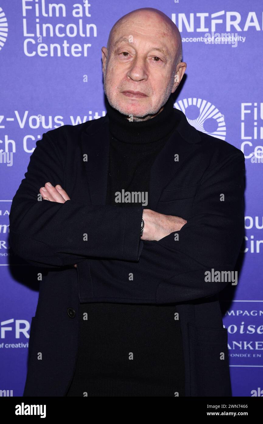 New York, USA. 29th Feb, 2024. French Director Pascal Bonitzer attends ...