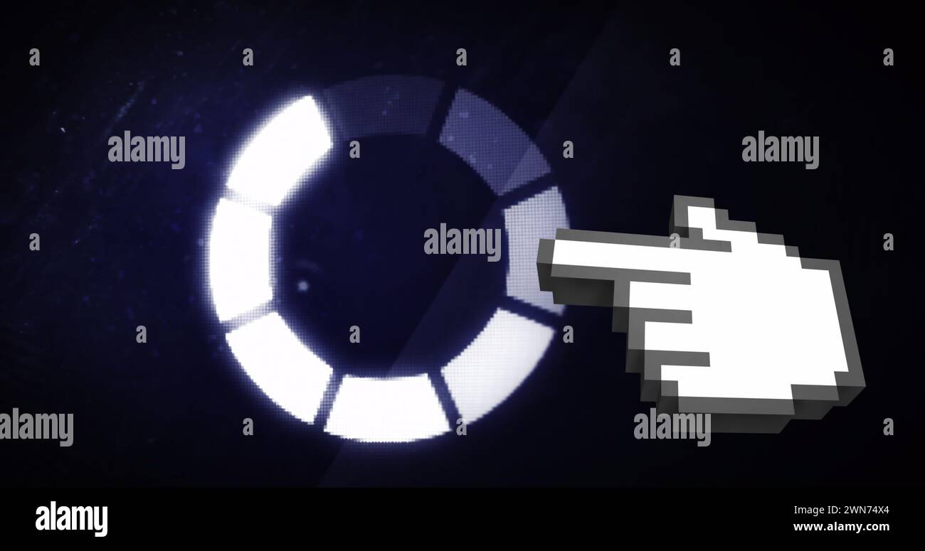 Image of data loading ring on black background Stock Photo - Alamy