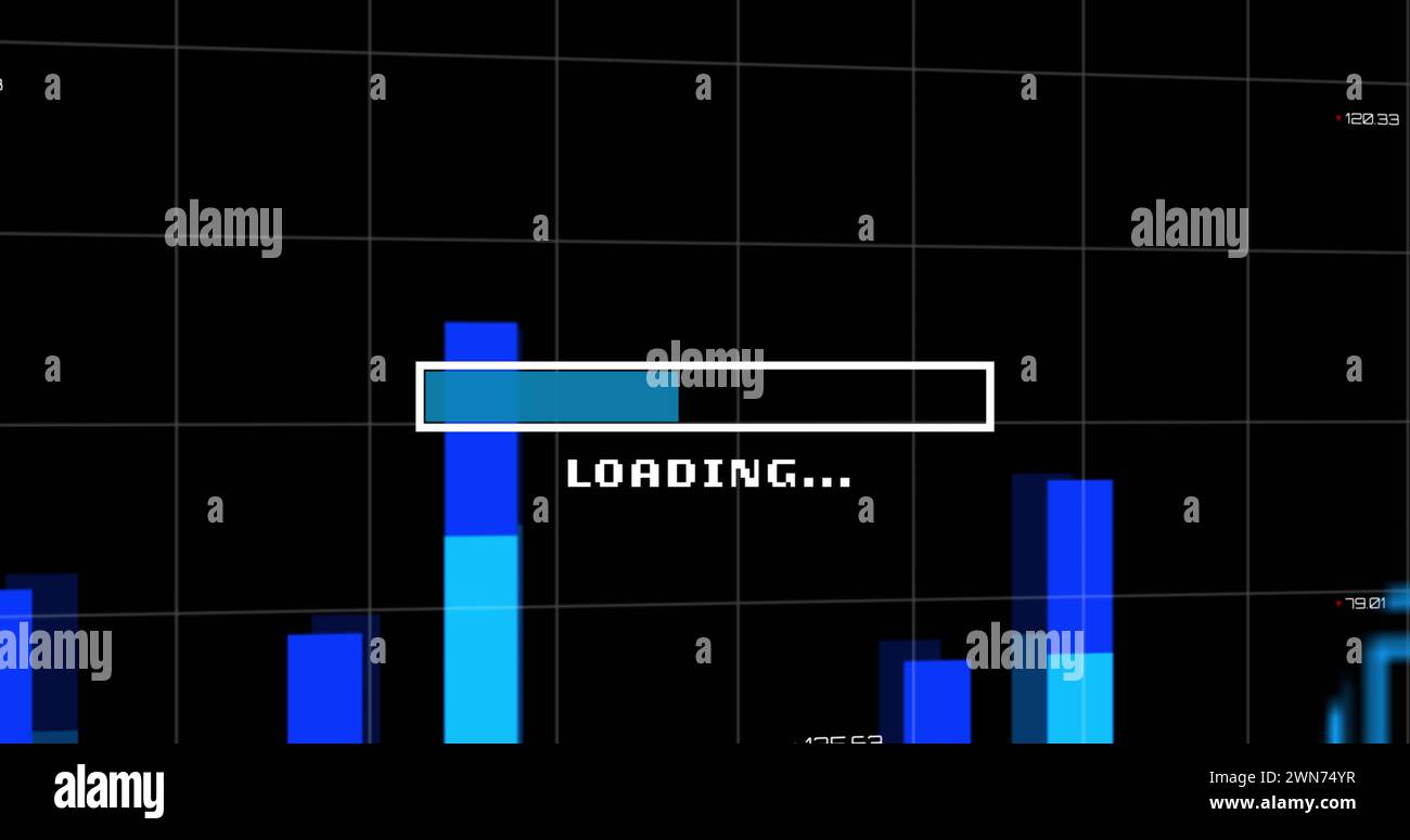 Image of data loading bar over data processing Stock Photo - Alamy