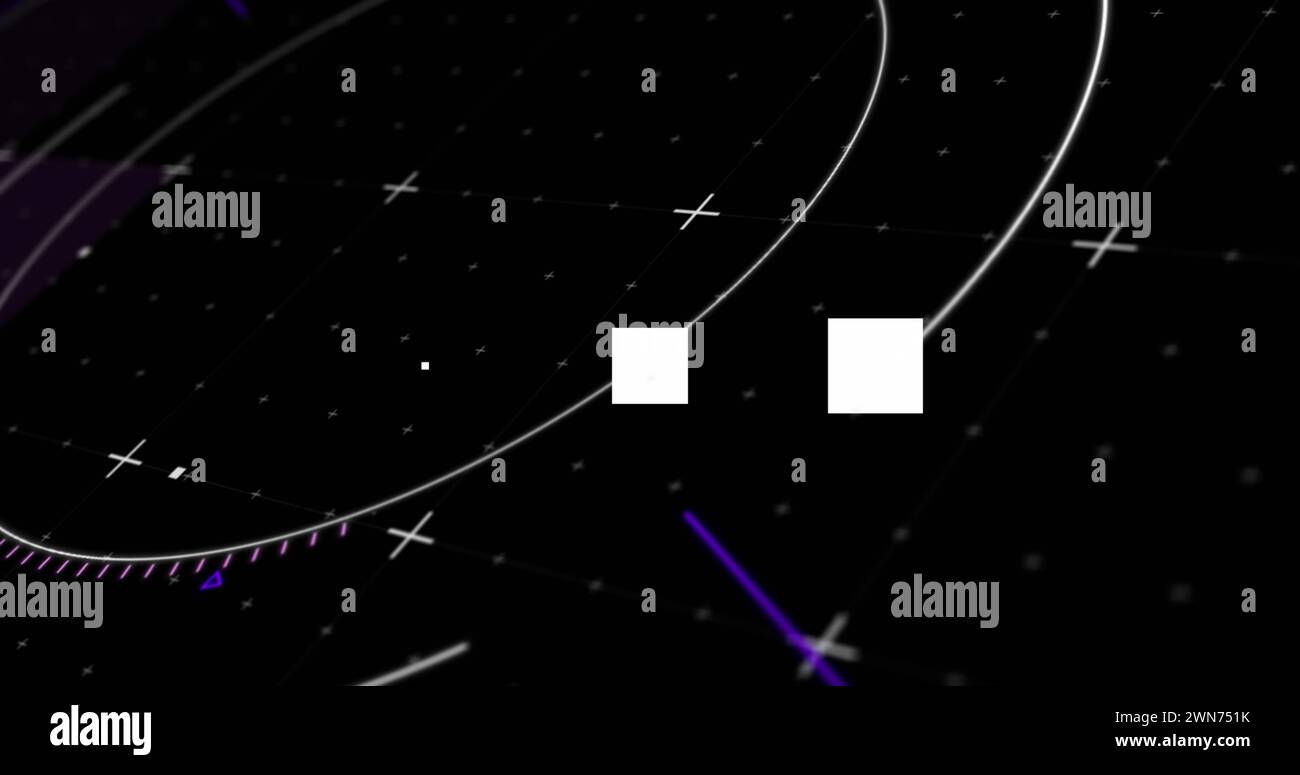 Image of data loading ring over scope scanning. communication technology, data sharing and ...