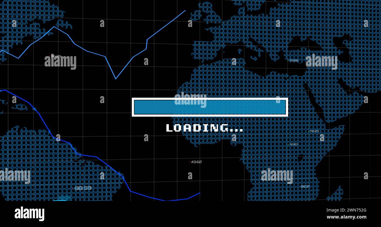 Image of data loading bar over data processing Stock Photo - Alamy